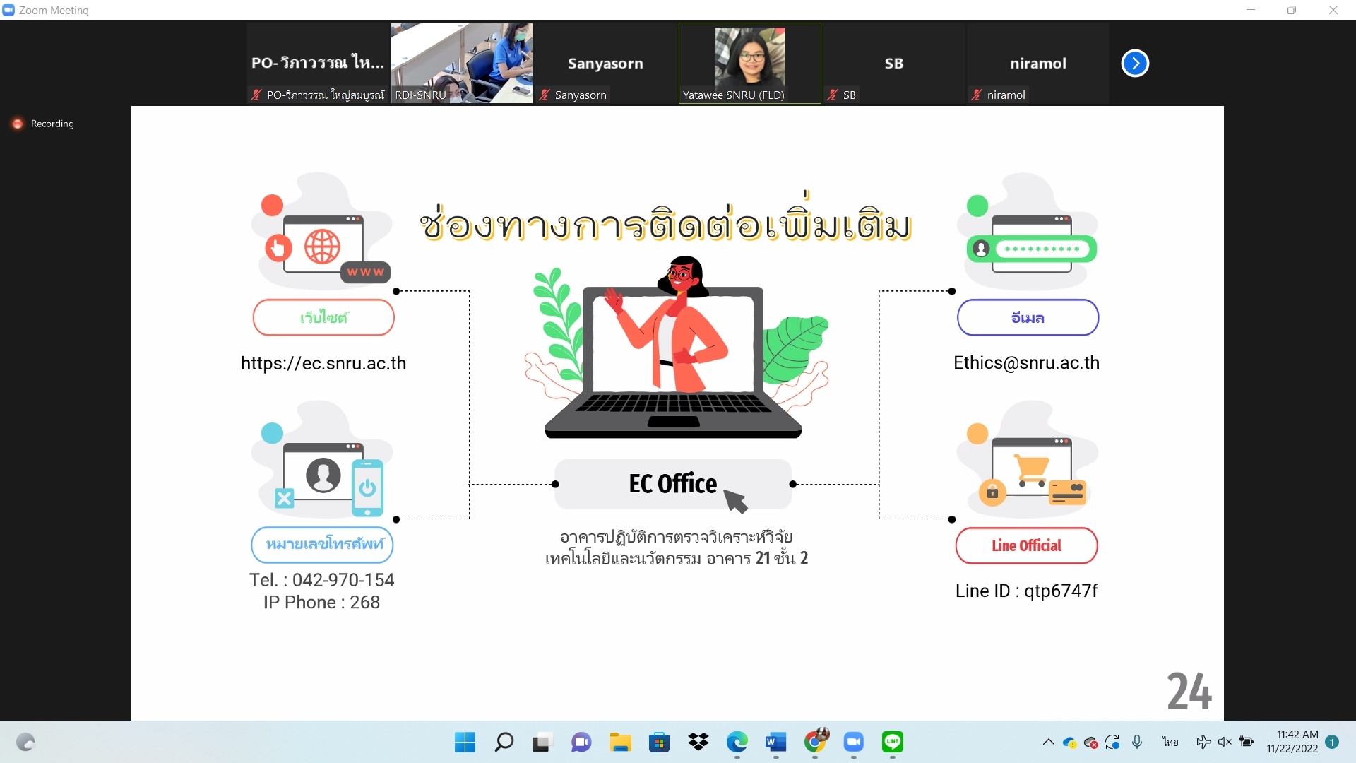 ประชุมชี้แจงการรับทุนสนับสนุนการวิจัย FF 2566 – RDI-SNRU