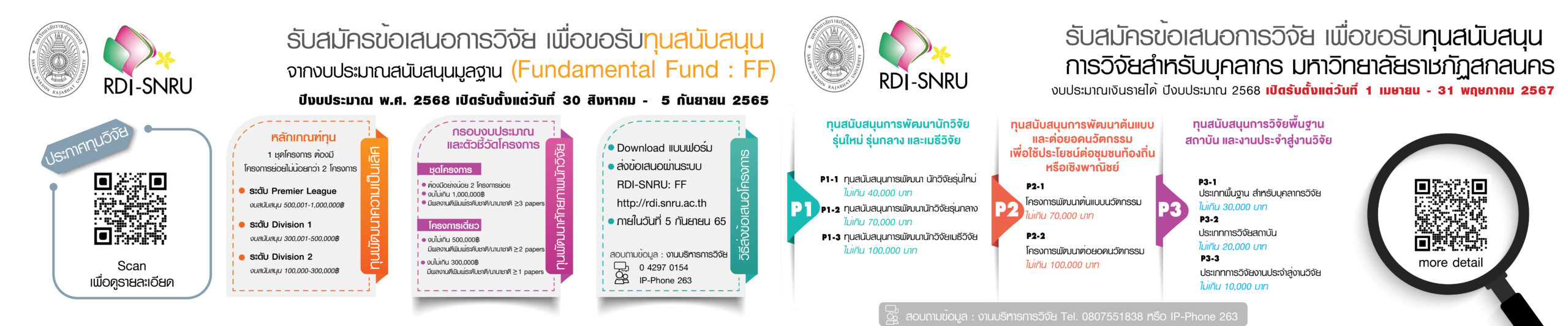 รับสมัครทุน2568 – RDI-SNRU